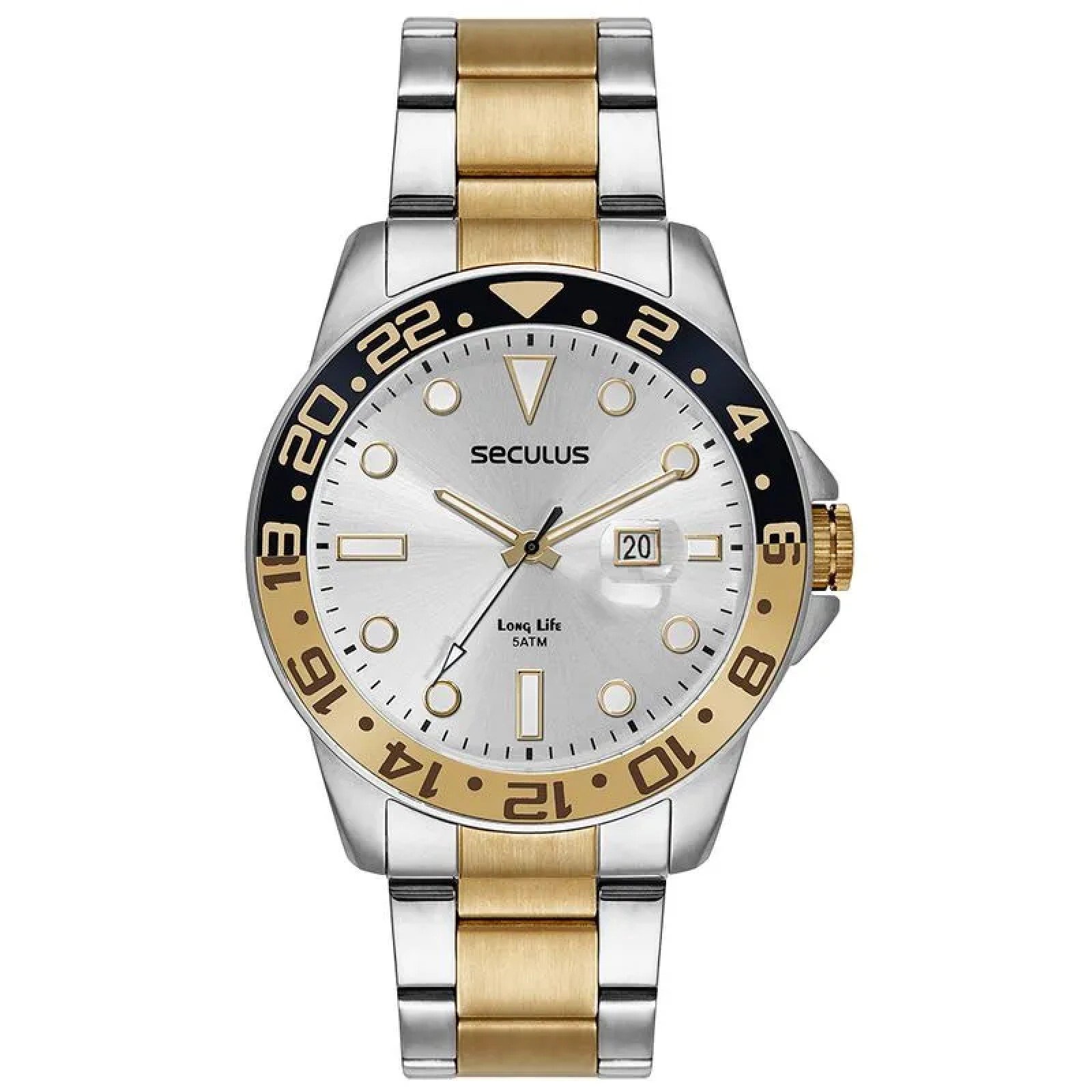 Relógio Seculus Masculino 44210GPSVBA5 Prata Multicores