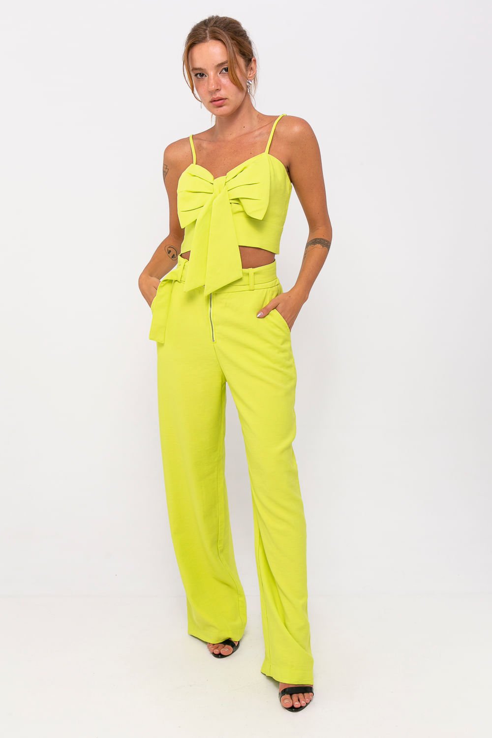 Top Cropped Laço Fanny Smk Verde Claro Verde