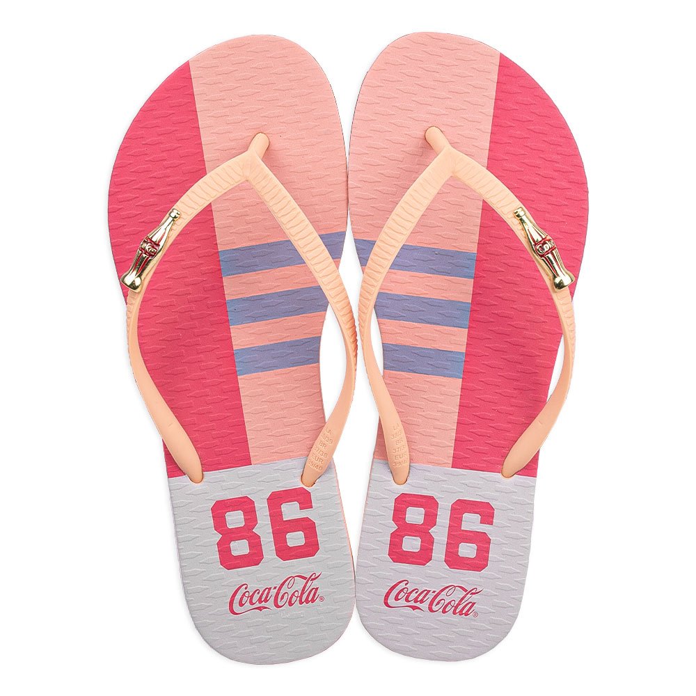 Chinelo Coca Cola Best 86 Feminino Salmão Rosa