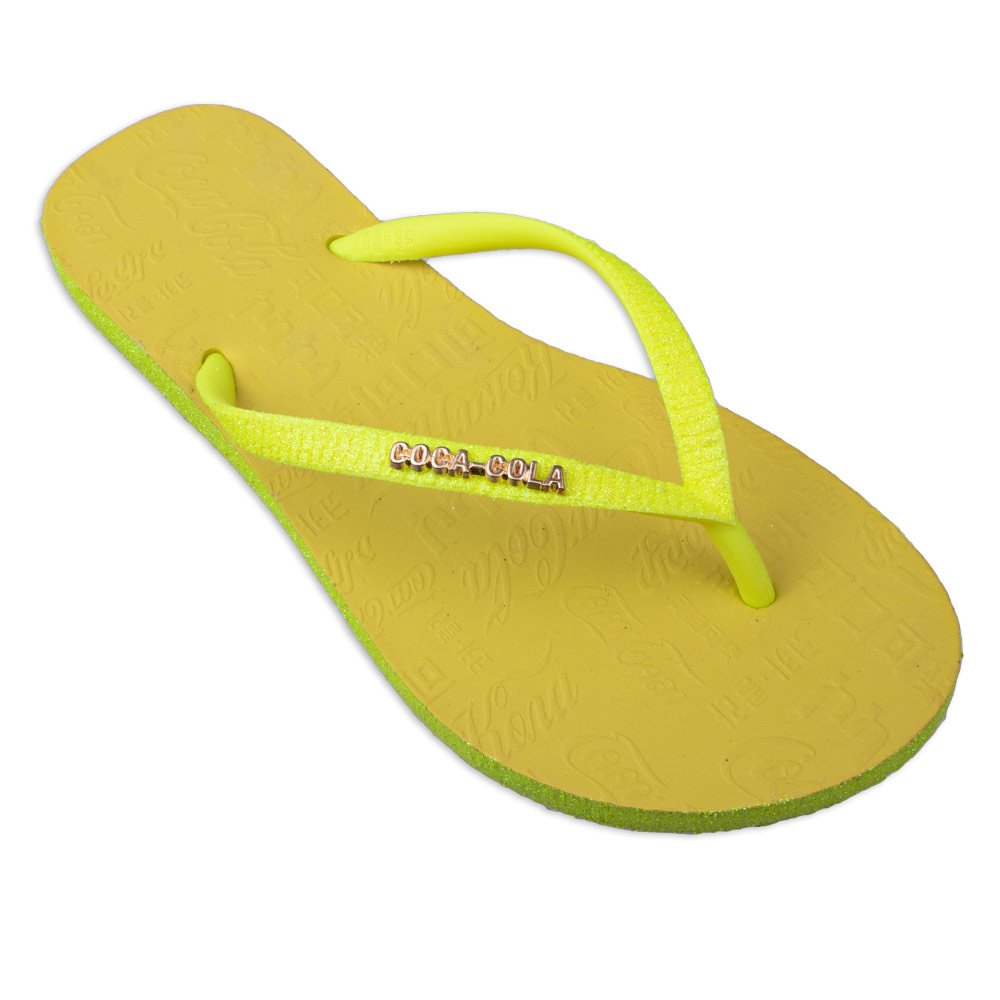 Chinelo Coca-Cola Shoes Coca Cola Shine Sandal Feminino Amarelo