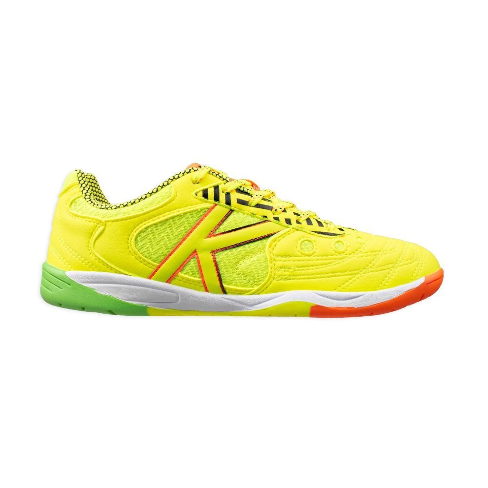 Chuteira Kelme Copa Futsal Azul Marinho e Verde Limão Amarelo