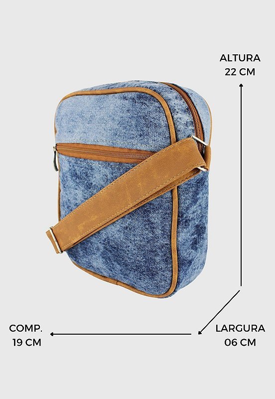Lennas Shoulder Bag Bolsa Transversal Jeans Estonado Pequena L084 Azul