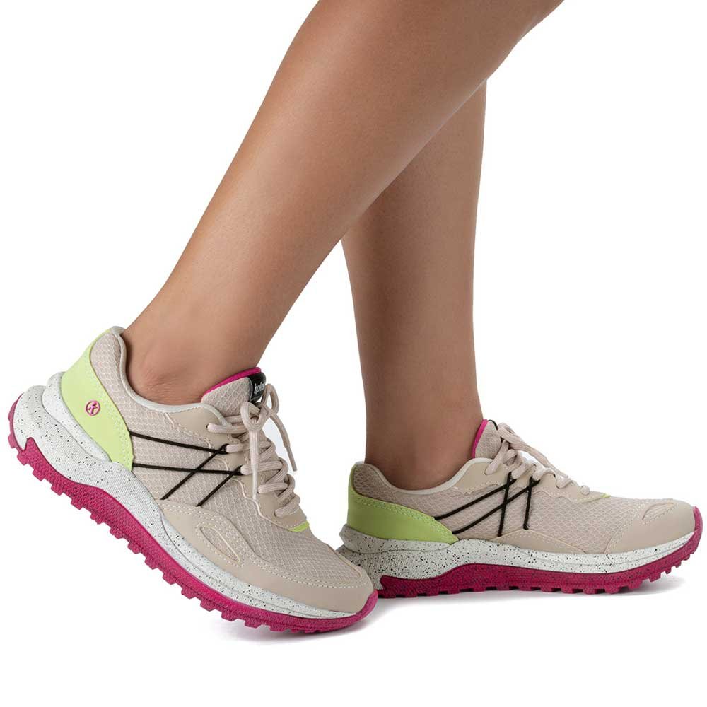 Tênis Esportivo Feminino Lix Macchiato Magenta Preto Kolosh K8826-0002 ...