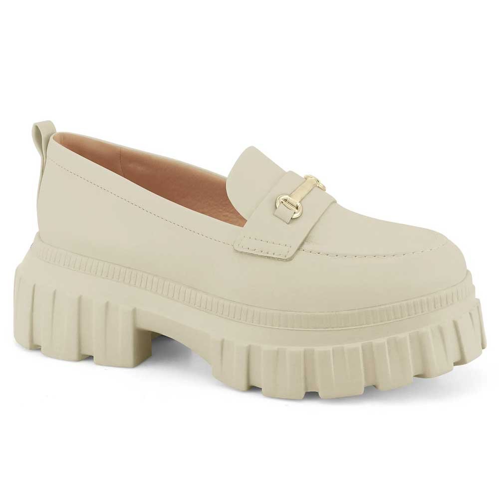 Mocassim Loafer Feminino Tratorado Aveia Ramarim 2310103-0001 Branco