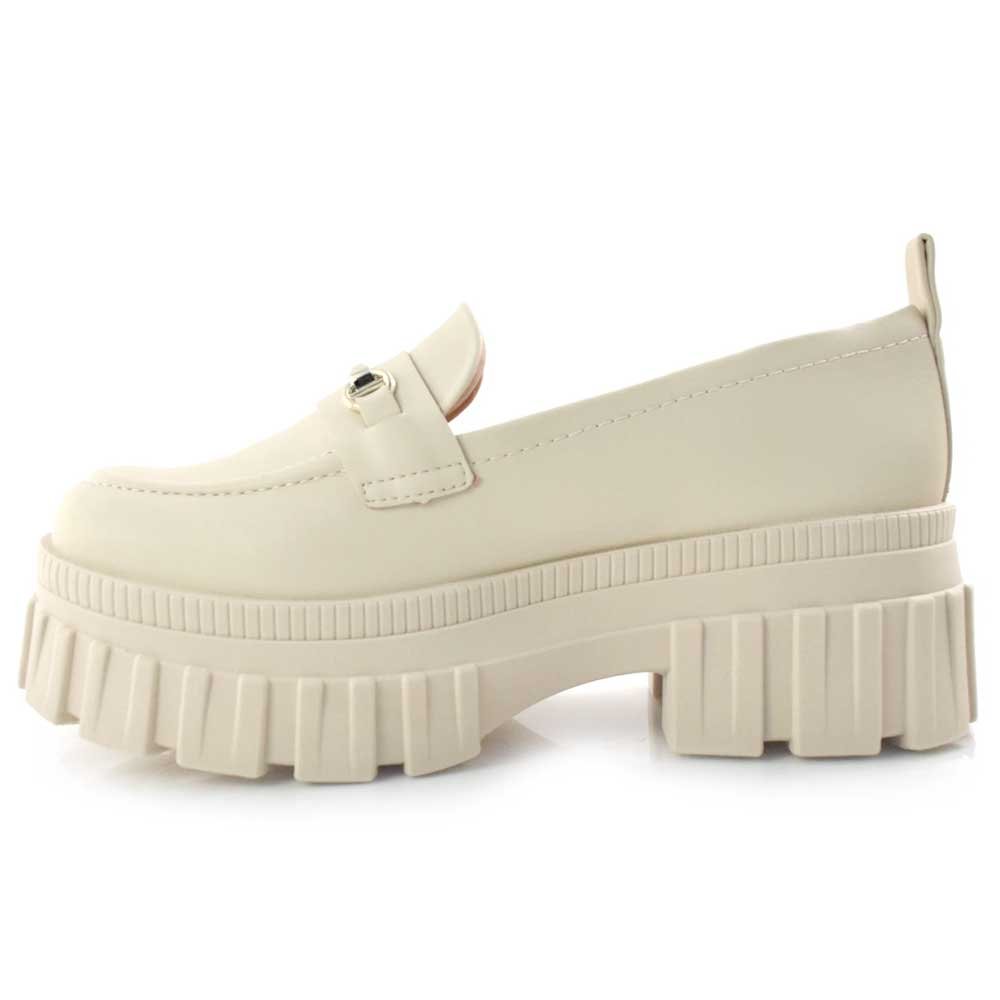 Mocassim Loafer Feminino Tratorado Aveia Ramarim 2310103-0001 Branco