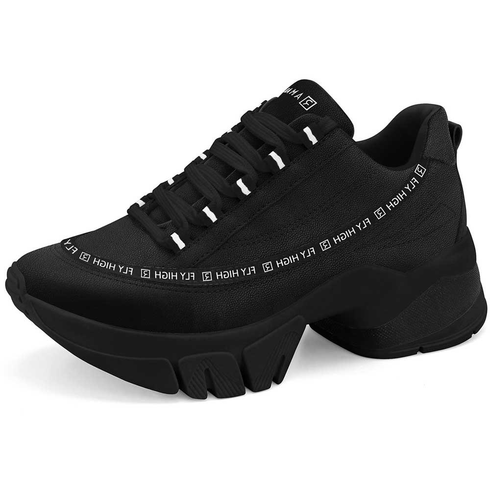 Tênis Feminino Chunky Fly High Preto Ramarim 2380104-0021 Preto
