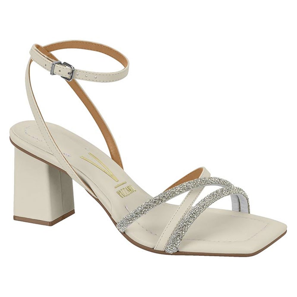 Sandália Feminina Branco Off Silver Cristal Vizzano 6455.119 Branco