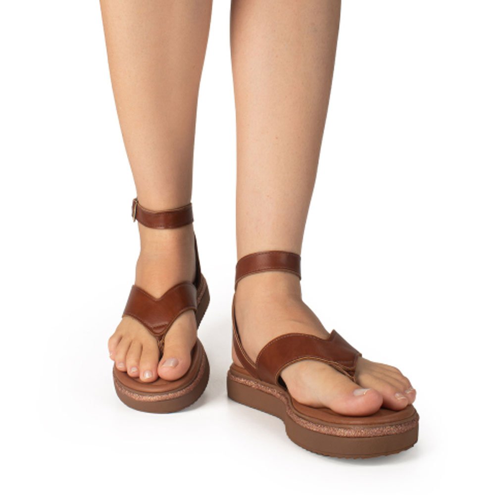 Sandália Feminina Flatform Conhaque Dakota Y7383-0002 Marrom