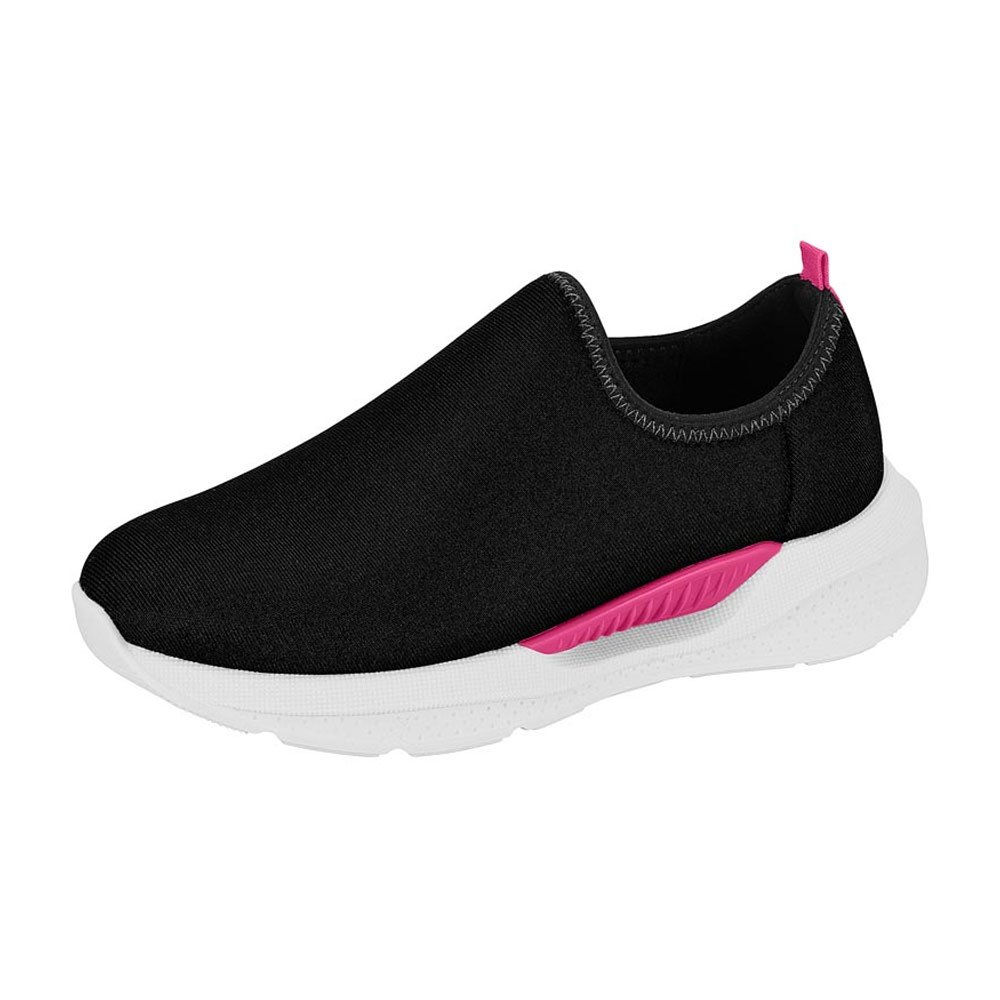 Tênis Infantil Feminino Preto Branco Pink Molekinha 2573.100 Preto