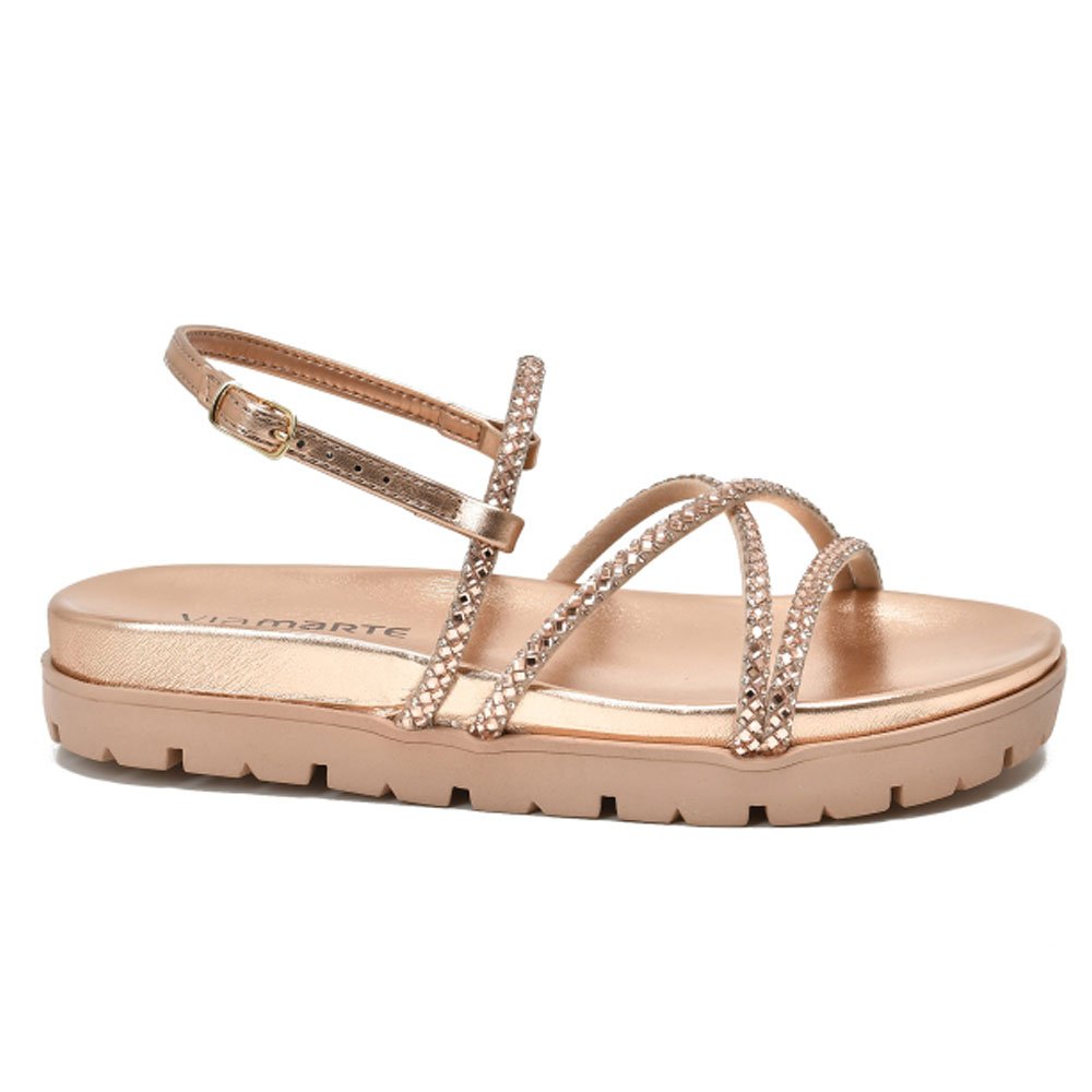 Sandália Feminina Papete Rasteira Rouge Via Marte 102-007-01 Bege