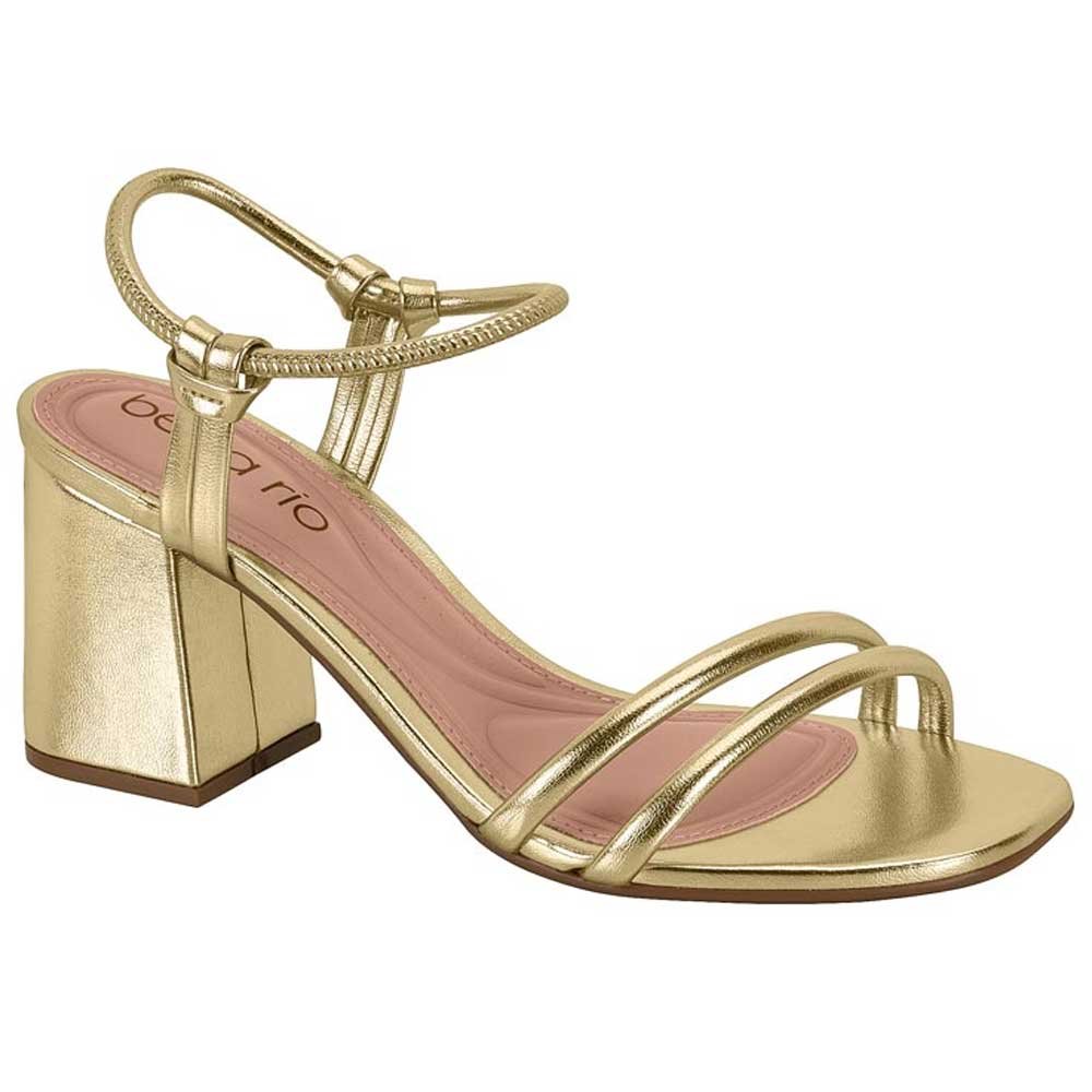 Sandália Feminina Metalizado Dourado Beira Rio 8436.313 Dourado