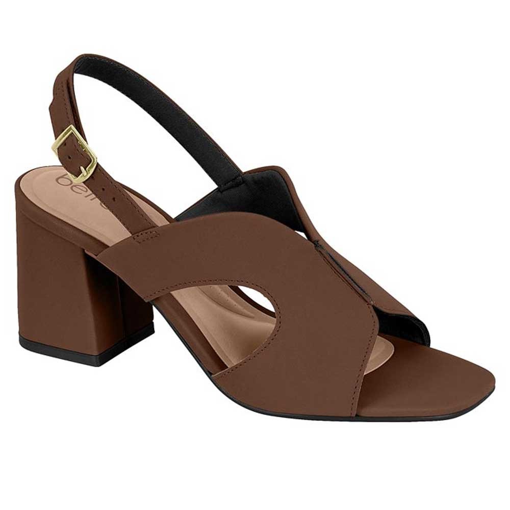 Sandália Feminina Slingback Nobuck Conhaque Beira Rio 8436.238 Marrom
