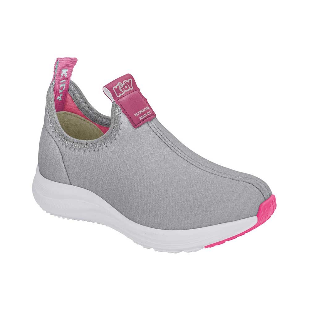 Tênis Infantil Esportivo Respitec Cinza Pink Kidy 438-1006-0649 Cinza