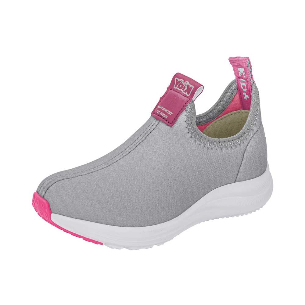 Tênis Infantil Esportivo Respitec Cinza Pink Kidy 438-1006-0649 Cinza