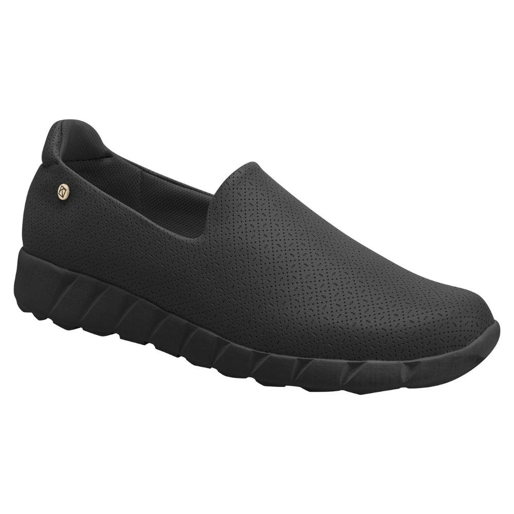 Tênis Casual Feminino Slip On Fabi Preto Piccadilly 970103-11 Preto