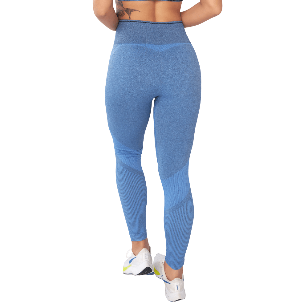 Legging DelRio Seamless Textura Canelada 6601 Azul