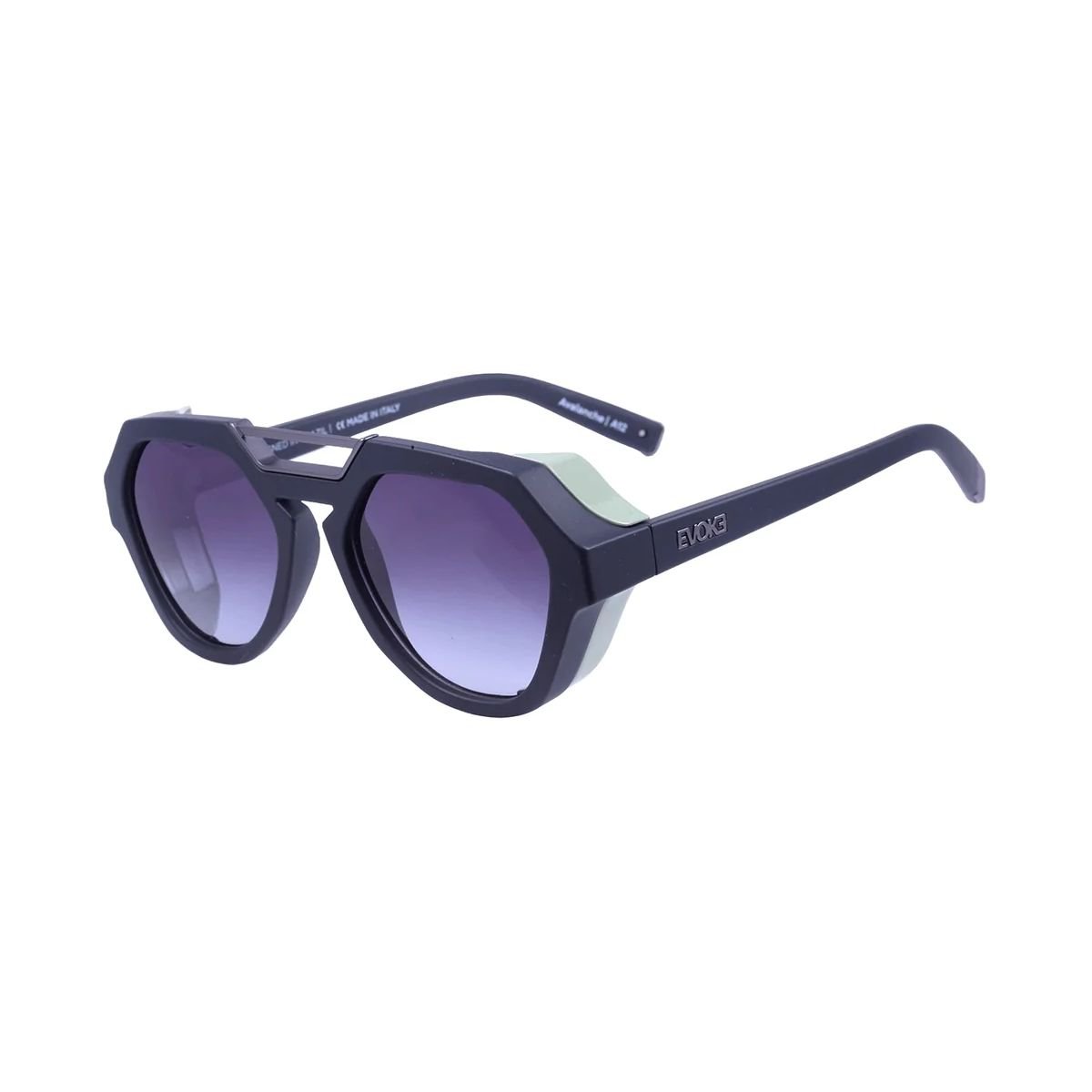 Oculos Solar Evoke Avalanche A12 Preto Fosco Lente Cinza Degrade Preto