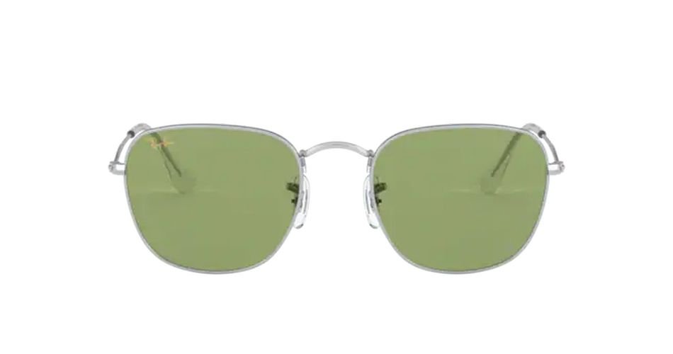 Oculos Solar Ray Ban Frank Rb3857 91984e 51 Prata Lente Verde Claro Prata