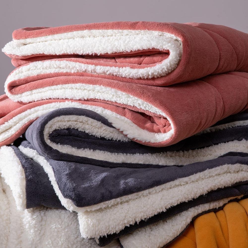 Edredom Dupla Face Sherpa Taupo King Rosa - ARTEX Rosa