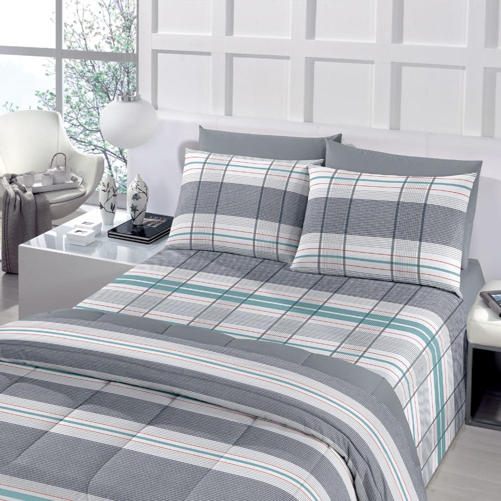 Edredom Matelassê Dupla Face Marco Cinza King - SANTISTA Cinza