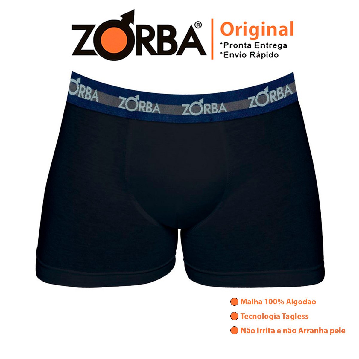 Kit Com 5 Cuecas Boxer 100% Algodão Zorba 702
