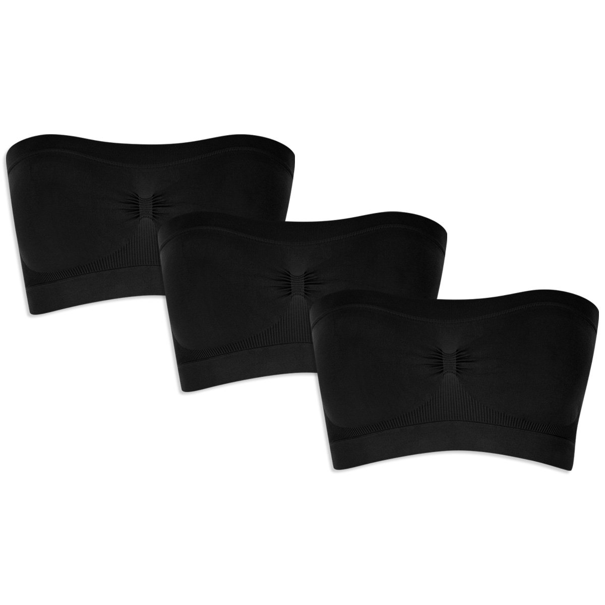 Kit com 3 Sutiãs Corpete Bustier Sem Alça Loba Firma os Seios Lupo Preto