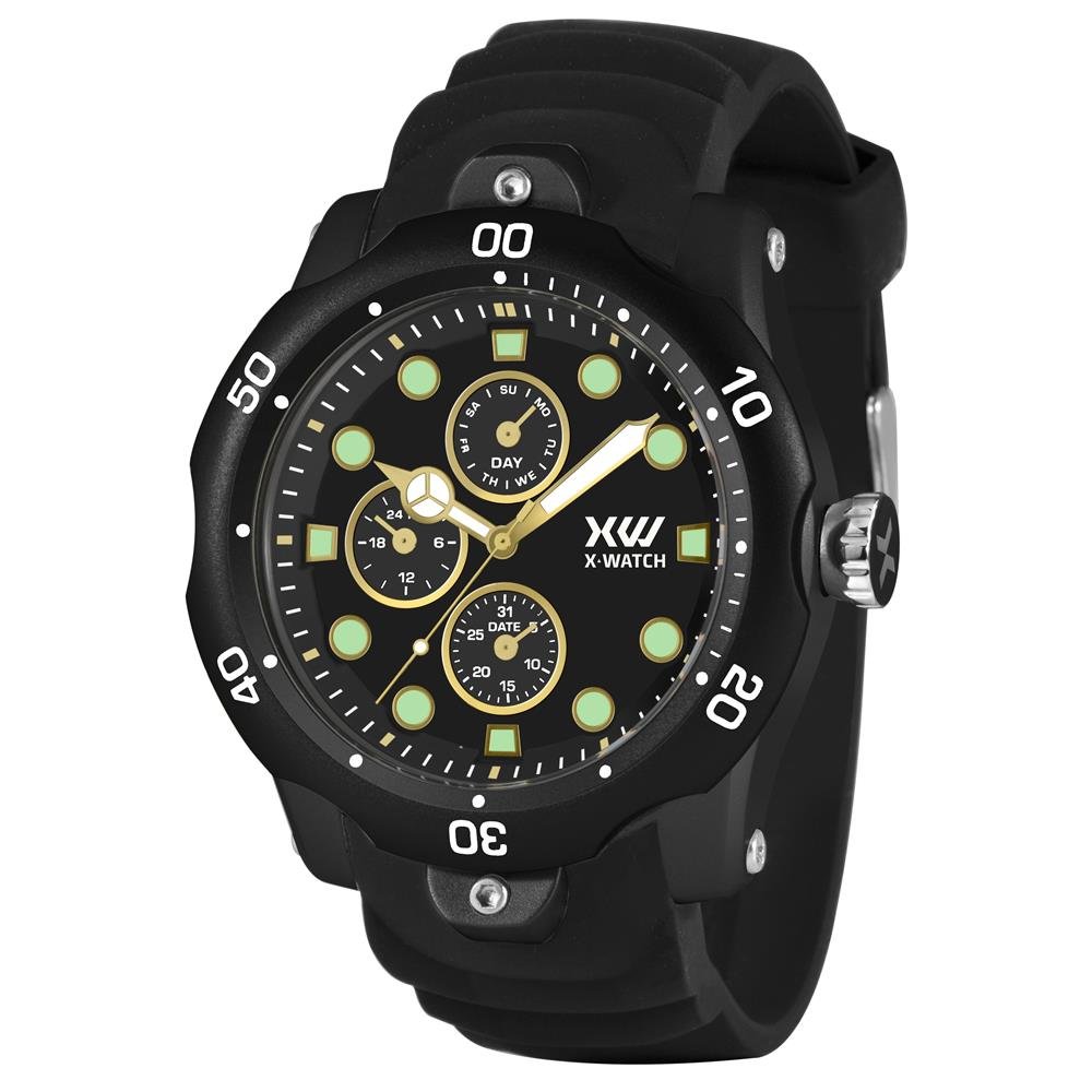 Relógio X-Watch Masculino Ref: Xmppm019 P1px Oversized Multifunção Preto
