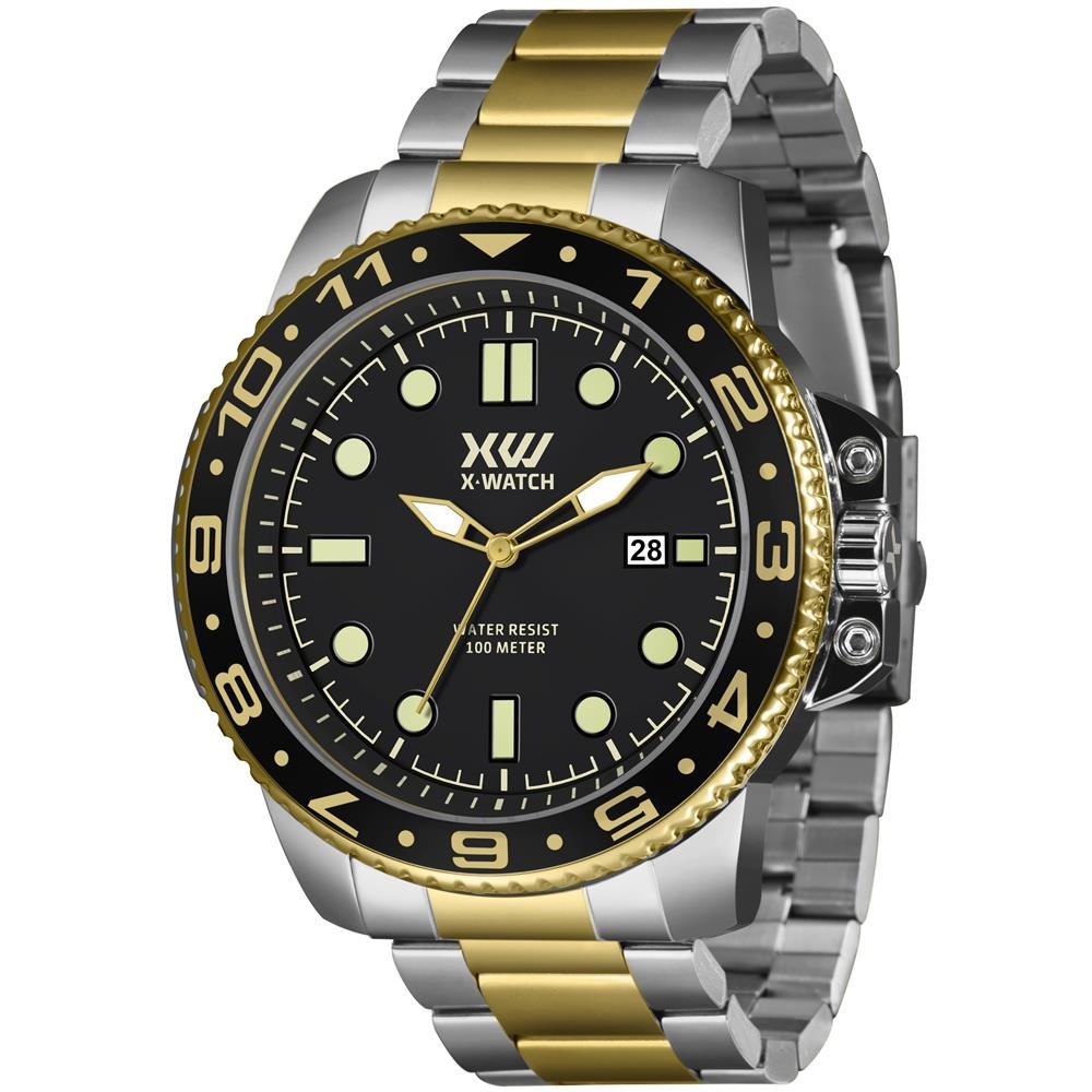Relógio X-Watch Masculino Ref: Xmts1005 P1sk Oversized Bicolor Cinza