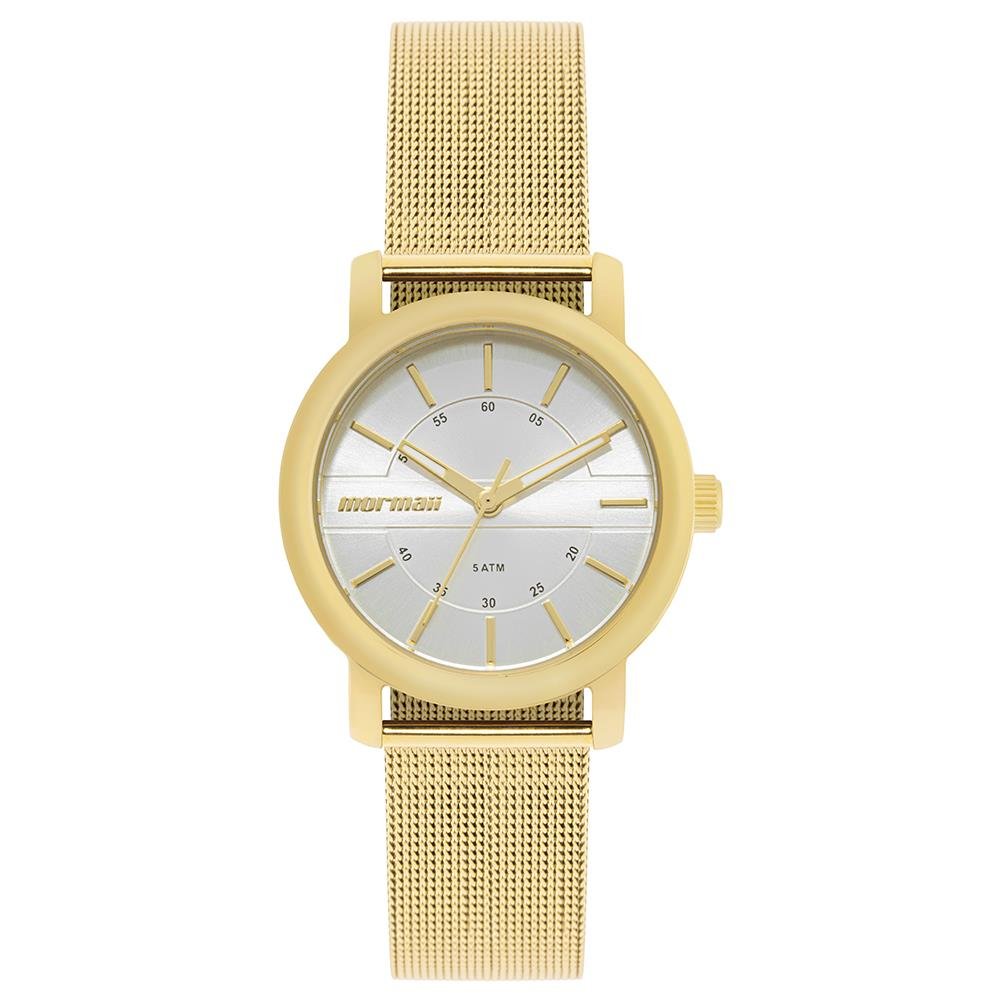Relógio Mormaii Feminino Ref: Mo2036kd/1k Casual Aço Mesh Dourado Dourado