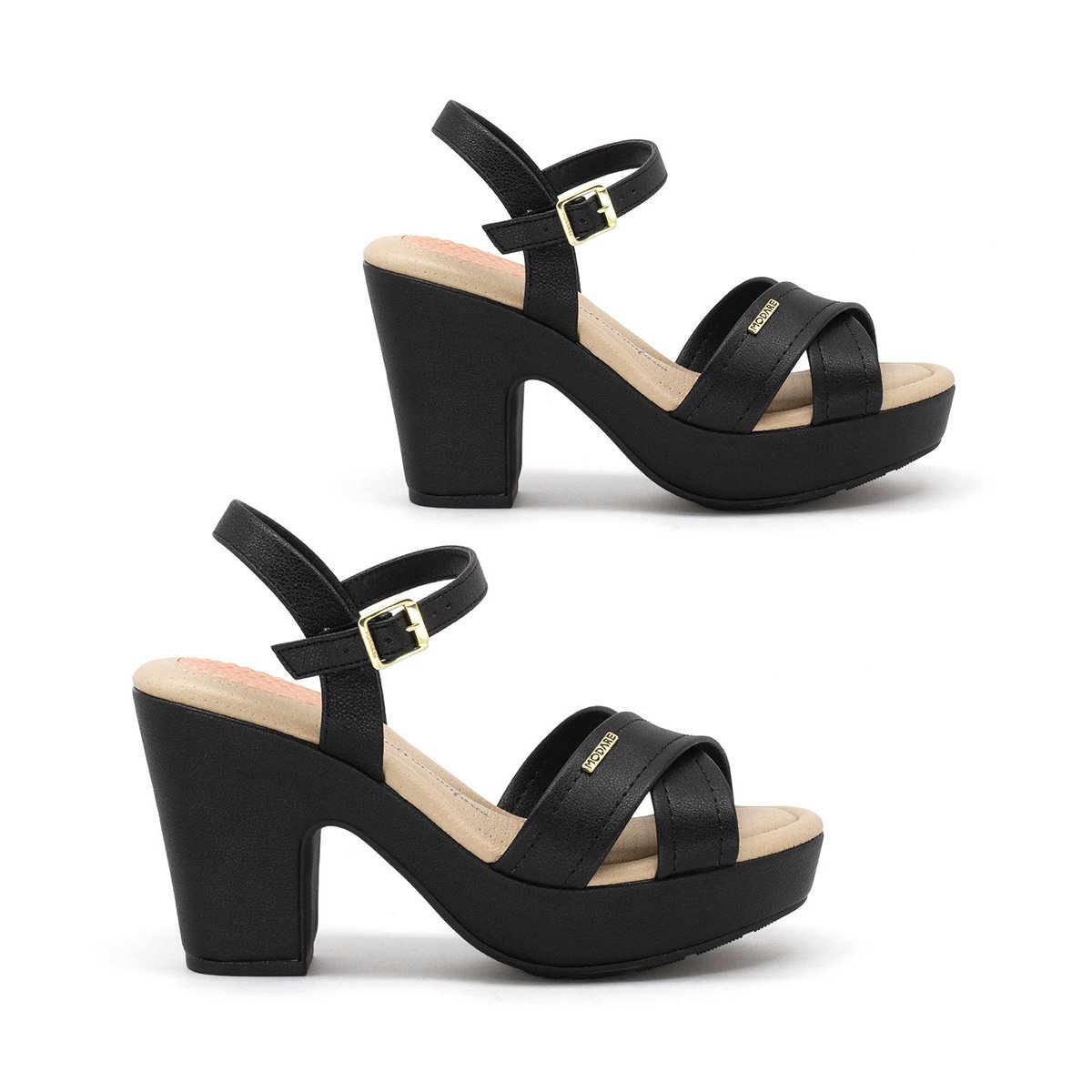 Sandália Feminina Modare Salto Conforto 7165110 Preto