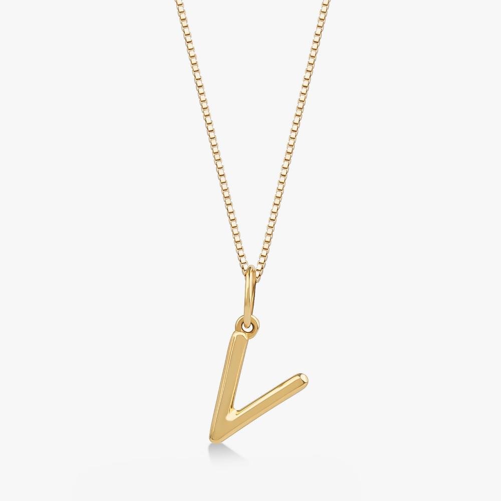 Pingente Letra V em Ouro Amarelo 18k Dourado