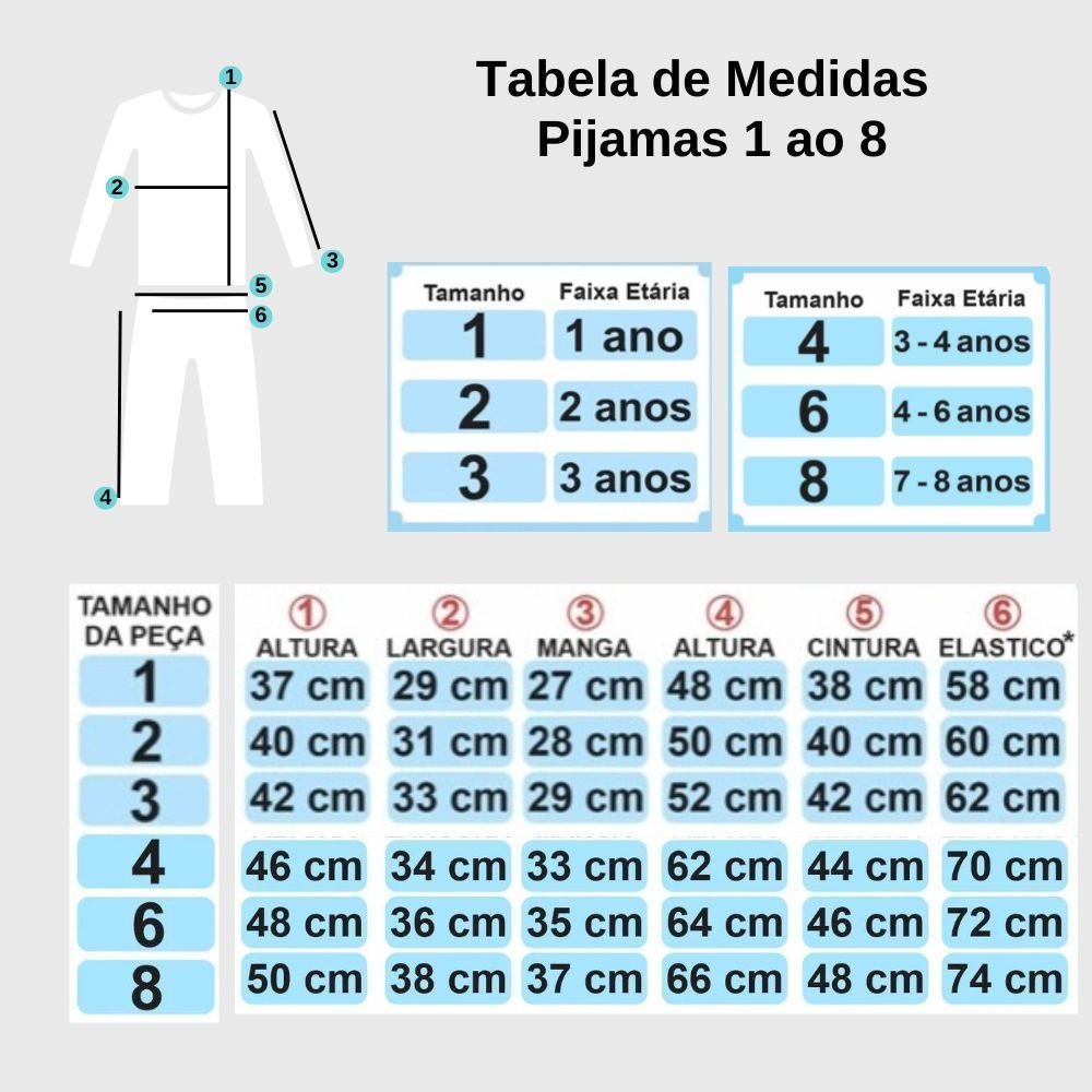 Kit 2 Pijamas Manga Longa Infantil Menina Mafessoni 100% Algodão Sortidas