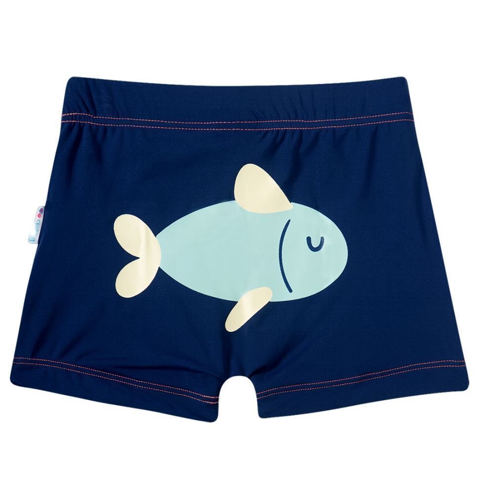 Sunga Boxer Infantil Menino Tip Top Baleia Proteção UV 50 Azul