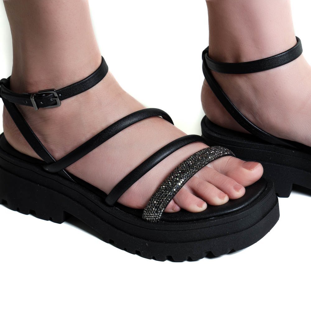 Sandália Feminina Ramarim 2354205 Preto Preto