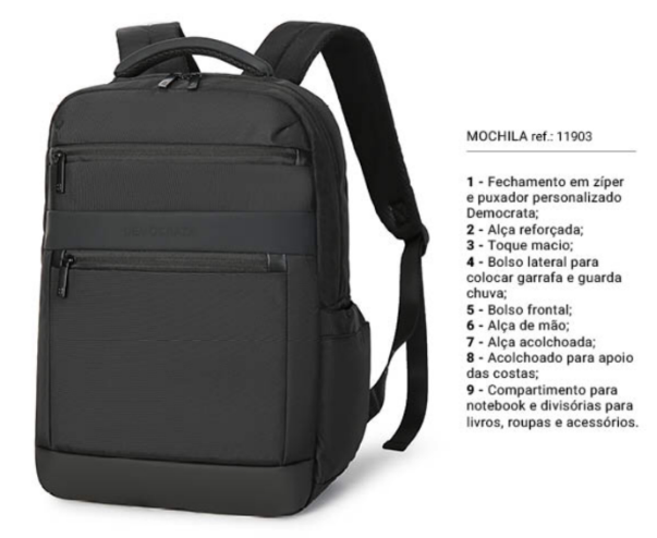 Mochila Democrata Smart 11903 Preto