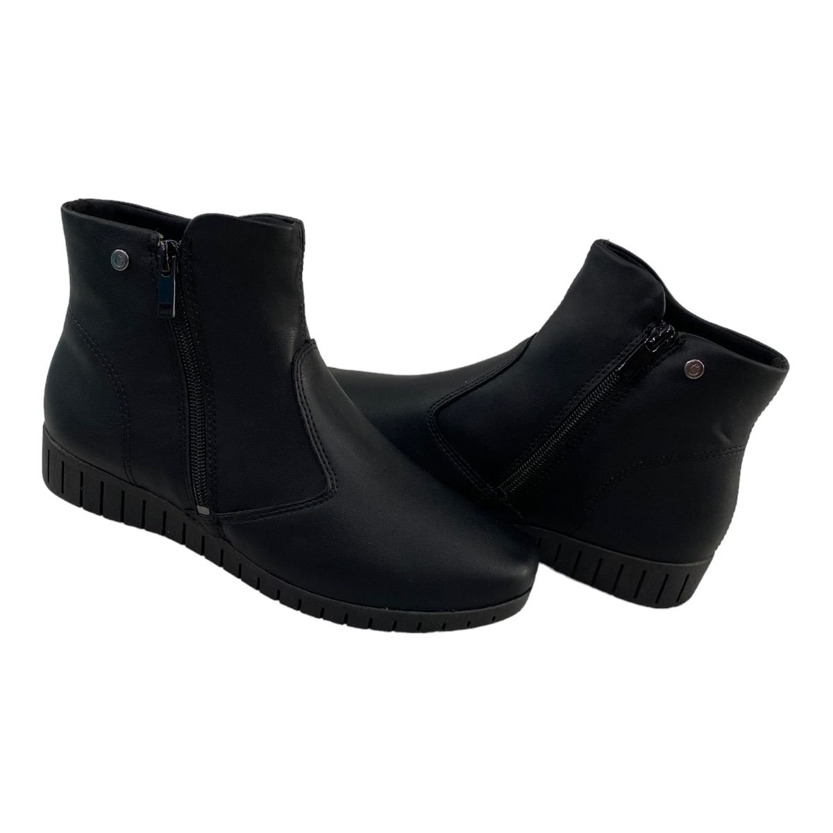 Bota Campesi L9331 Cano Curto Salto Anabela Flatform Feminino Preto