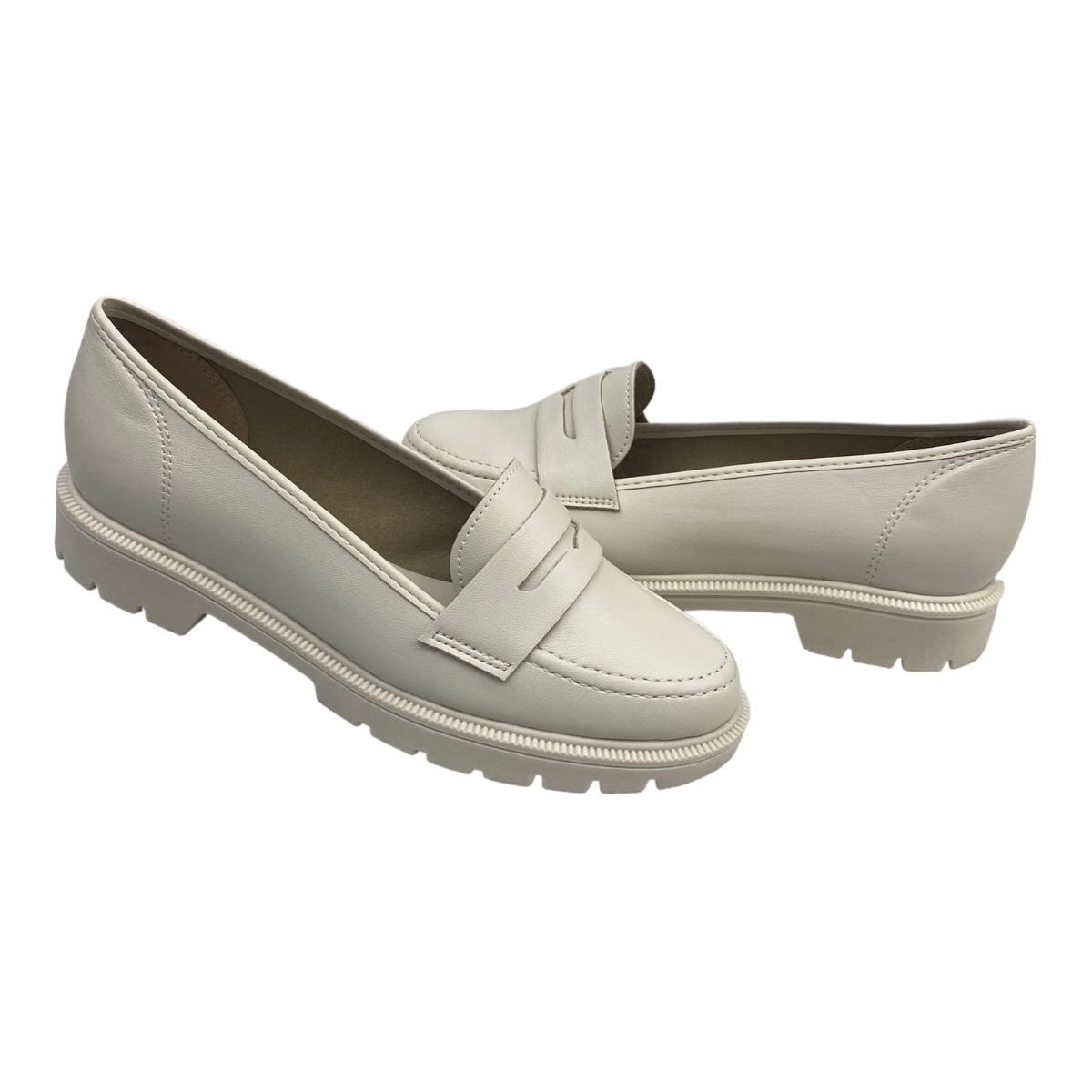 Sapato Beira Rio 4283.115 Mocassim Casual Salto Tratorado Feminino Branco