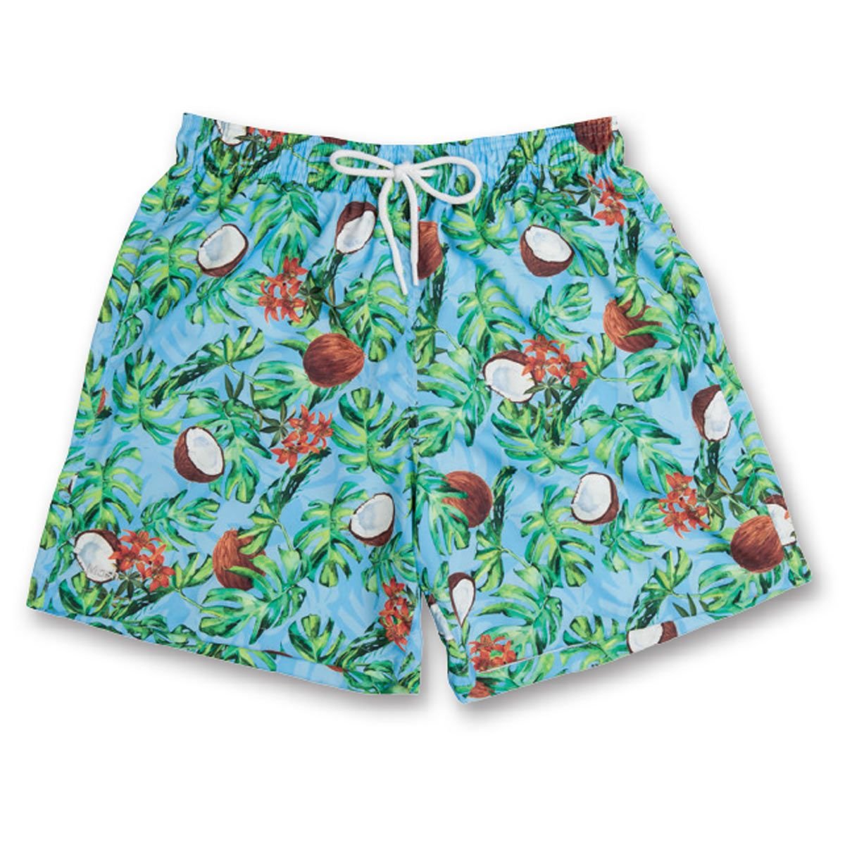Shorts Beachwear Estampado Côco Mash - 613.28 Azul