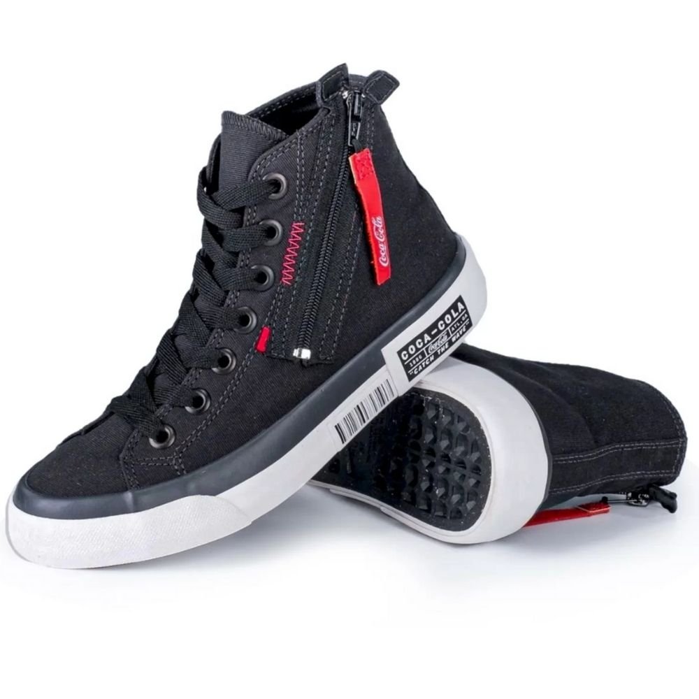 Tenis Coca Cola Cc1934 Atlanta Wave Zipper Feminino Preto