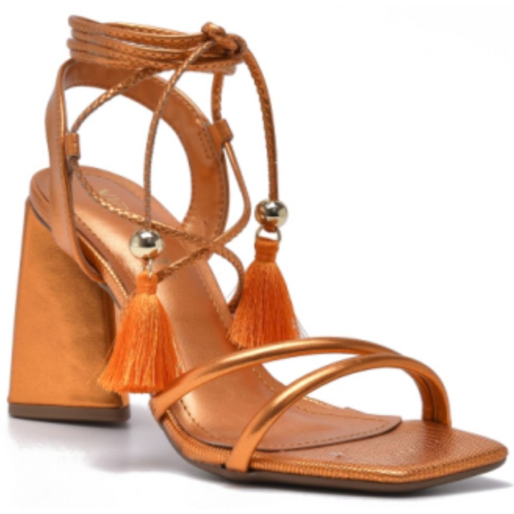Sandalia Via Marte 22-17106 Feminina Laranja