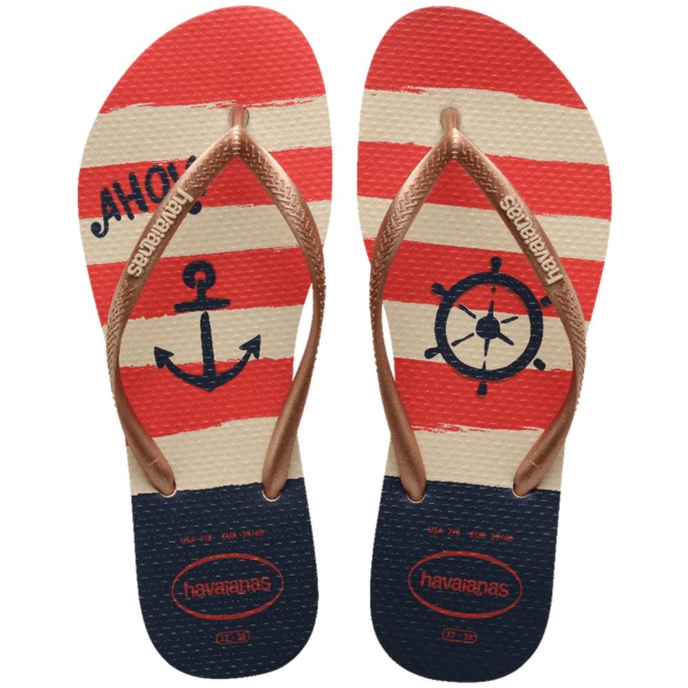 Chinelo Havaianas Slim Nautical Feminino Rosa