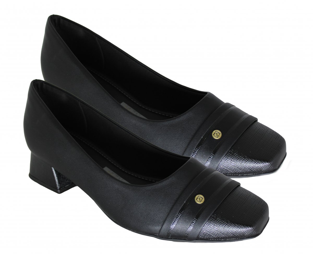 Sapato Salto Bloco Médio Piccadilly 160056 Feminino Preto