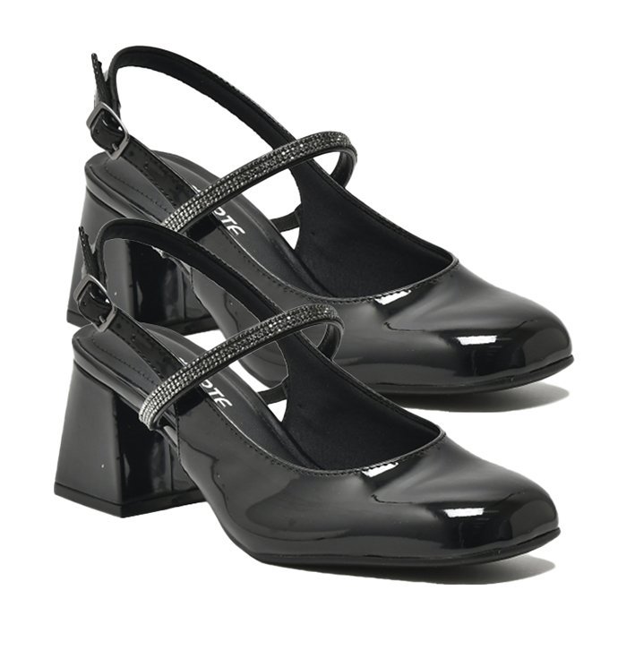 Sapato Scarpin Via Marte Mary Jane 067-003 Feminino Preto