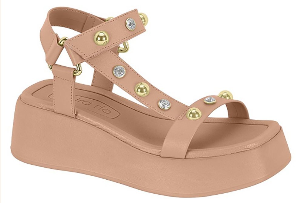 Sandália Papete Beira Rio Flatform 8530106 Feminino Bege