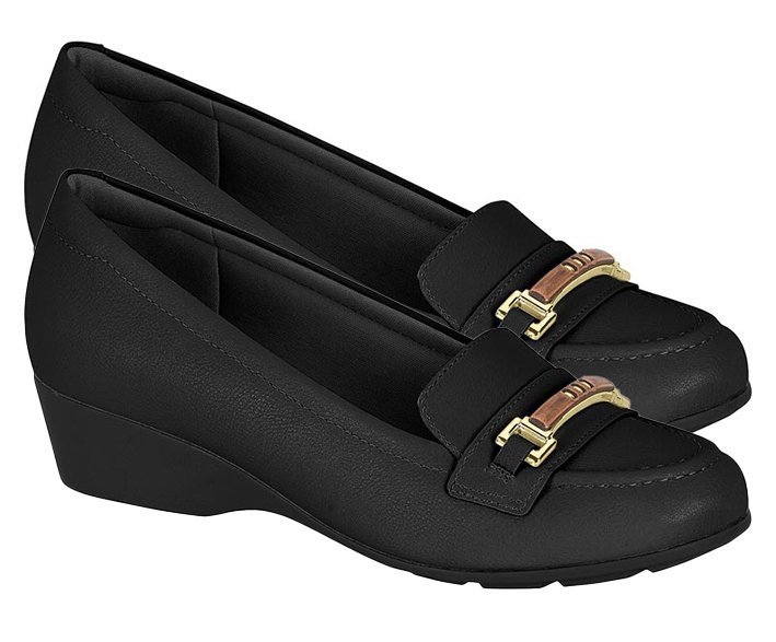 Sapato Mocassim Anabela Modare Ultraconforto 7014287 Feminino Preto