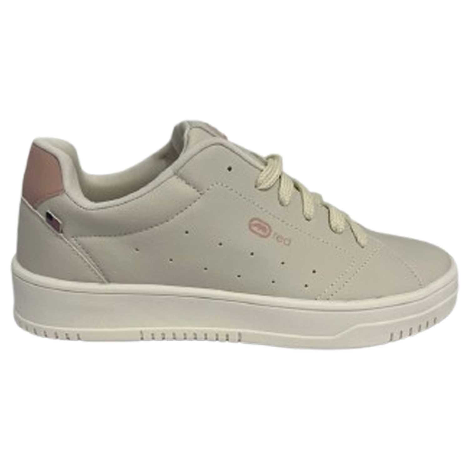 Tênis Ecko Sintétcio/Sola Pvc Feminino - Off White e Rosa Off White/Rosa
