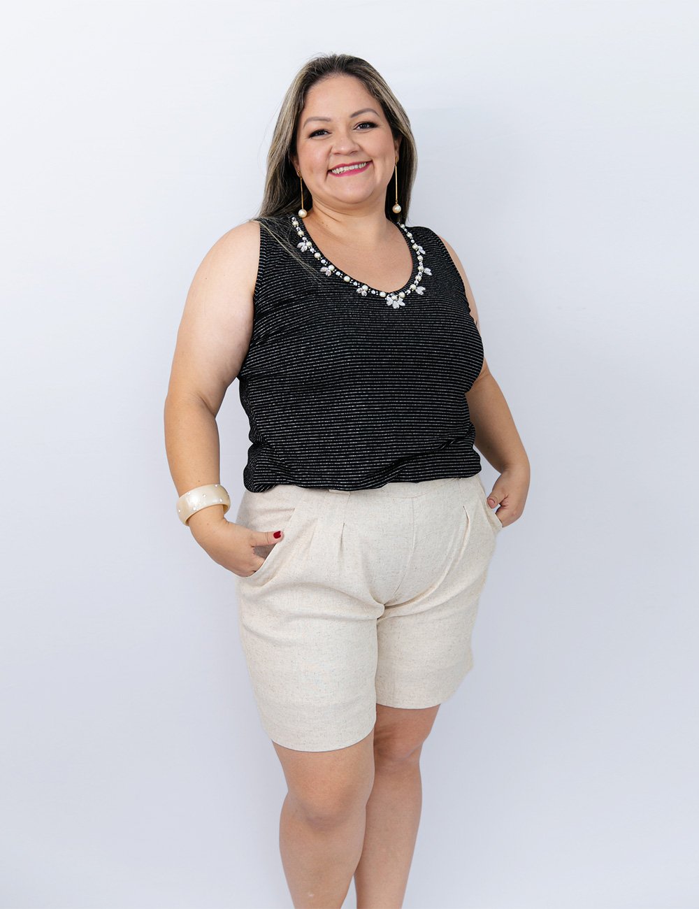 Regata Plus Size Brillo Preto