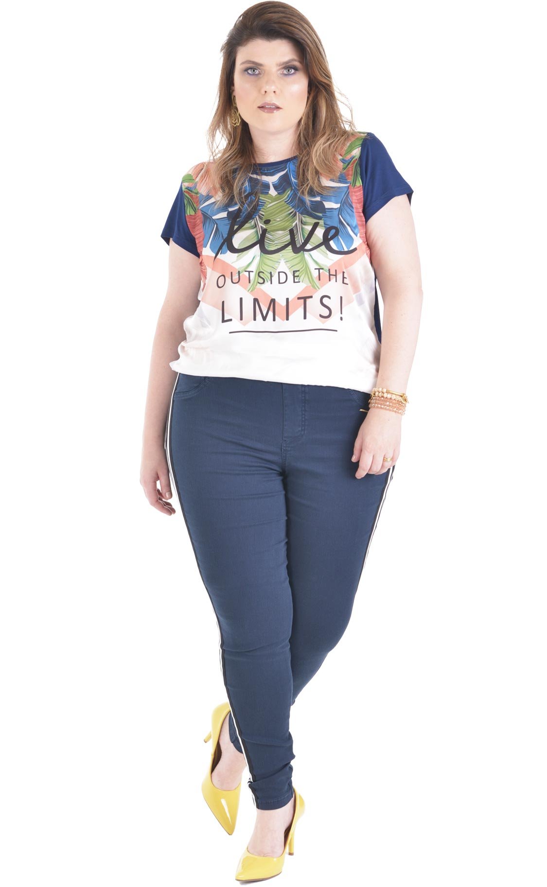 Calça Plus Size Oil Azul