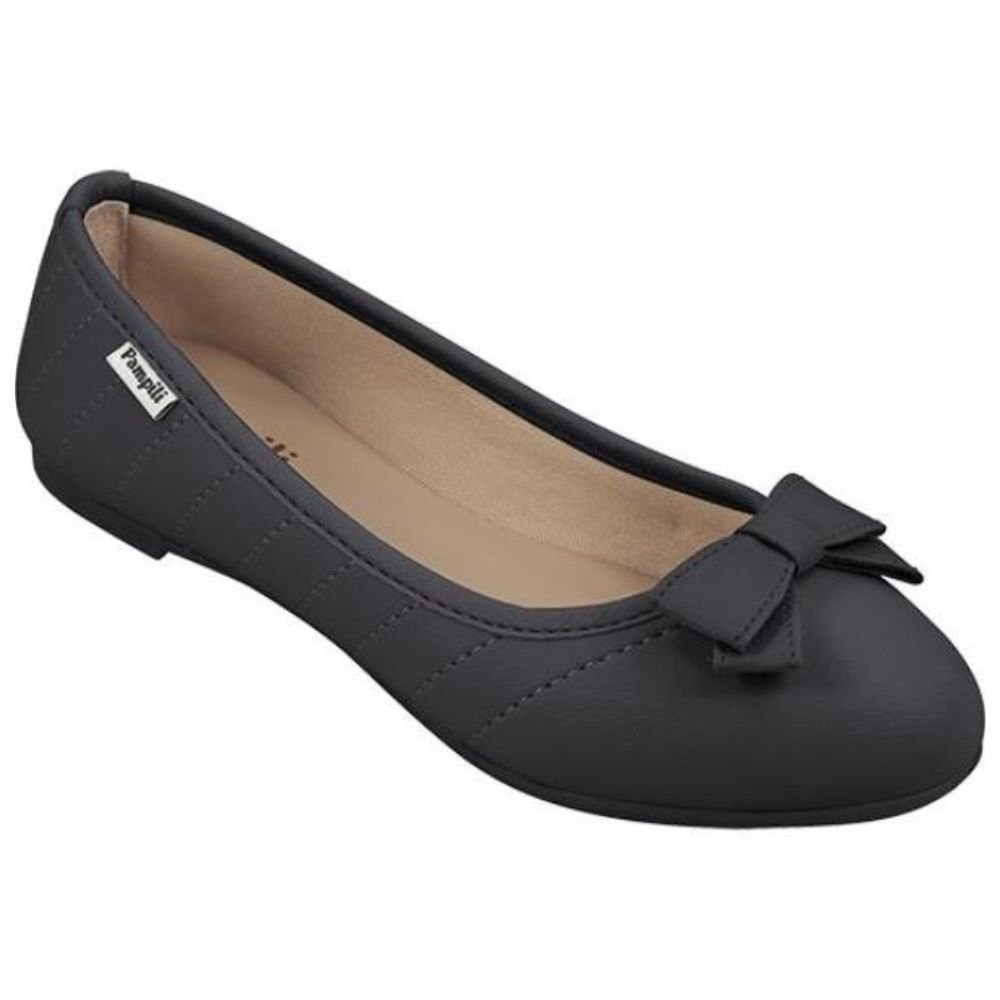 Pampili Sapatilha Mariah Laco e Costuras Branco Preto