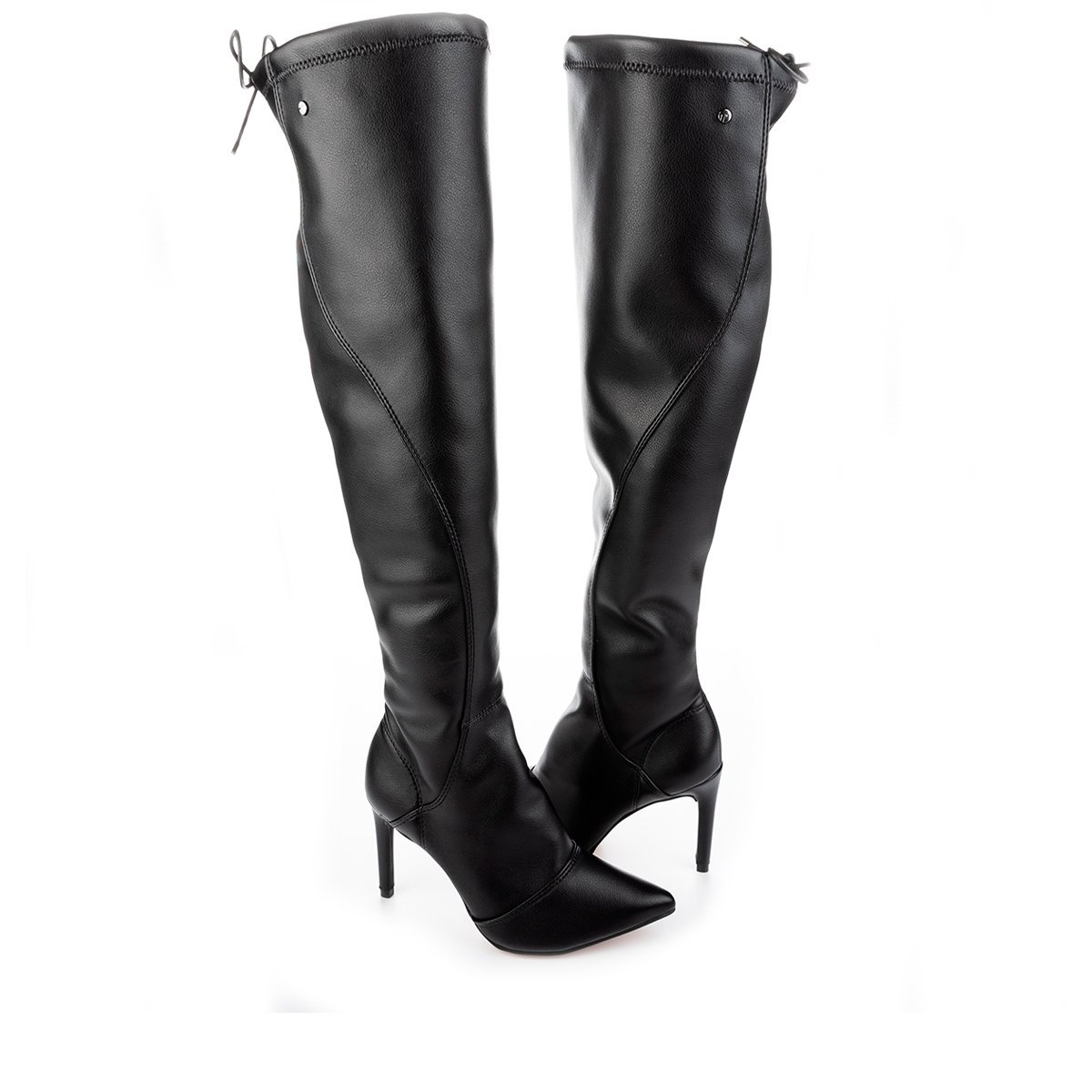 Bota Tanara Over The Knee Bico Fino Preto